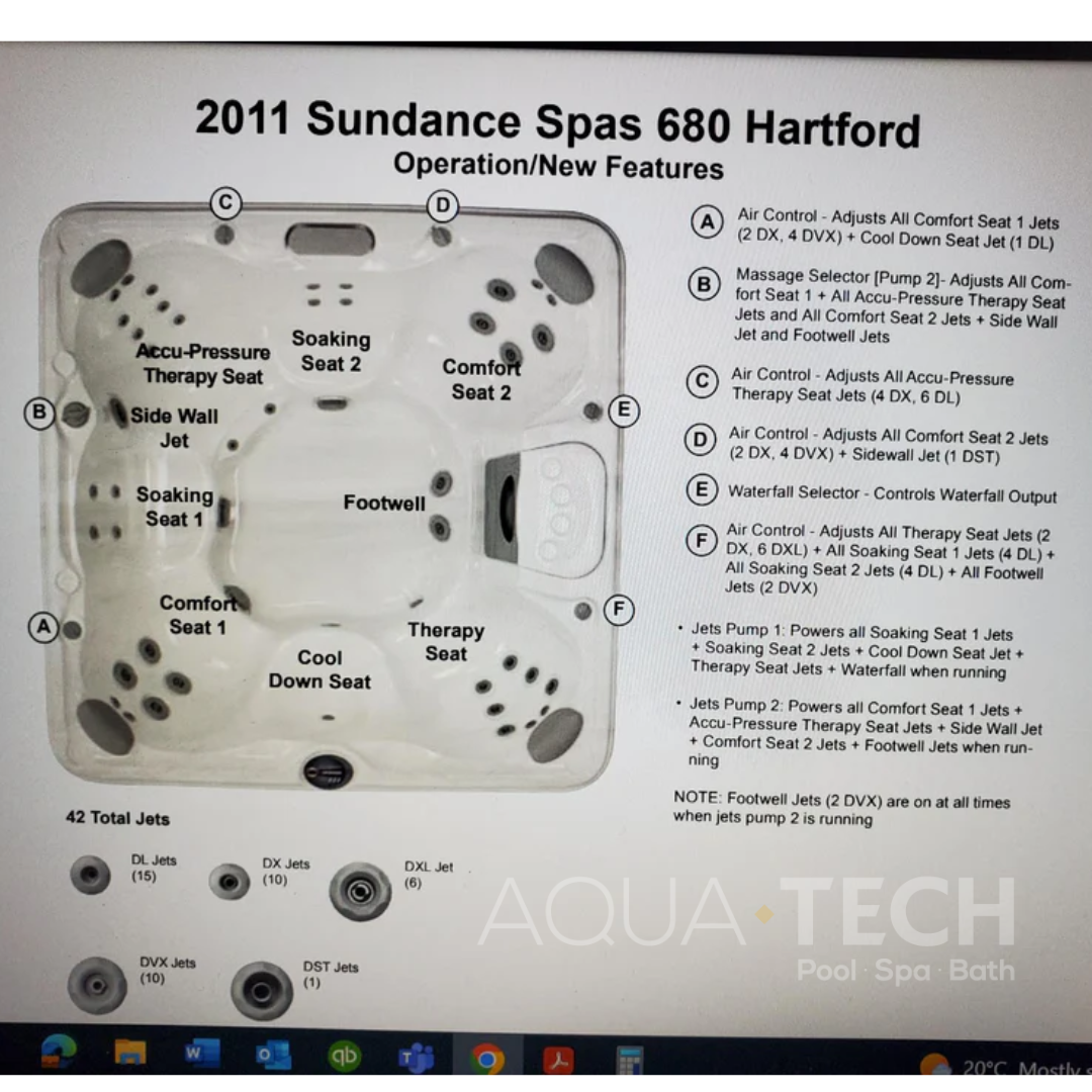 2010 Sundance Spas 680 Series Hartford Jets Package SHIPS IN 8 TO 10 W ...