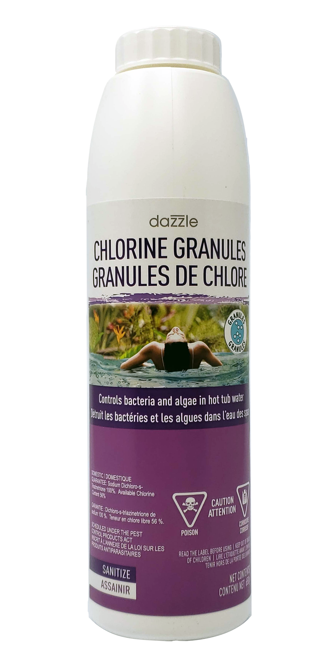 Dazzle Stabilized Chlorine Granules (650gm) (P/N: DAZ08301) — Aqua-Tech