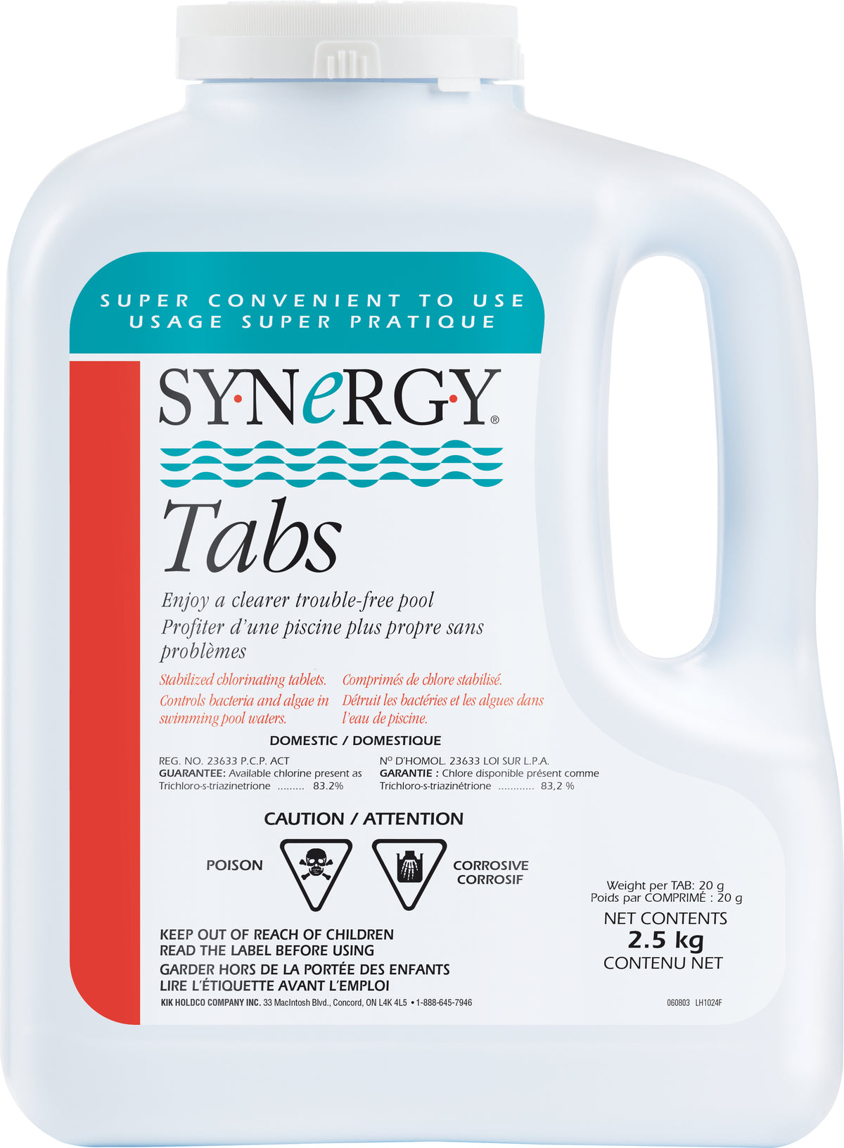 Synergy Chlorine Tabs (2.5 kg) (P/N: H1024) — Aqua-Tech
